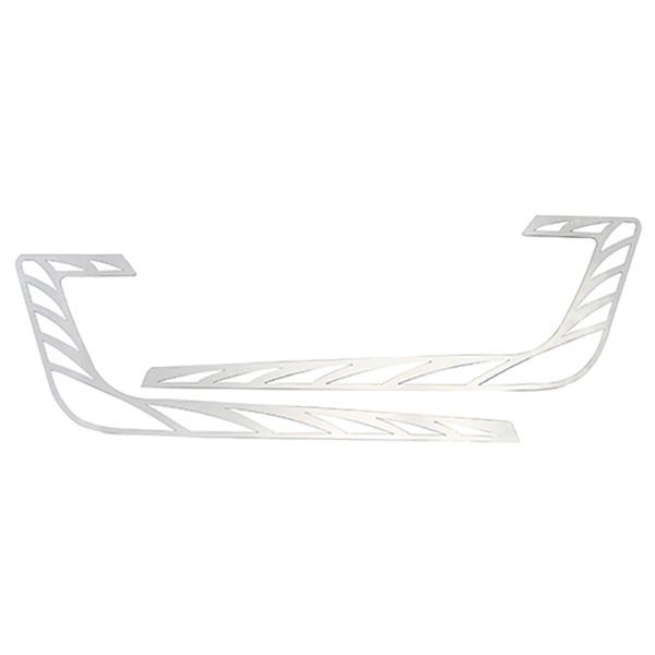 ●17レンジャー/プロフィア用のステンレス製アイラインガーニッシュ。●Pa-manオリジナルデザイン！●両面テープ付きでデイランプ部に簡単に貼ることができます。●斬新なデザイン！メッキボデー装飾のアクセントに！愛車の顔を引き締めます！※曲面...