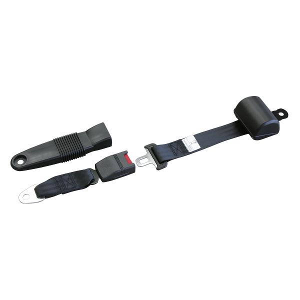 ●シートベルトを引き出し中に止めると自動的にロックされ、それ以上引き出せなくなります。●ベルト：(巾)48mm、(厚み)1.2mm●材質：ベルト/ポリエステル、金具/スチールメッキ、バックル・巻き取り部/樹脂●アンカーポイント：2点●仕様：...