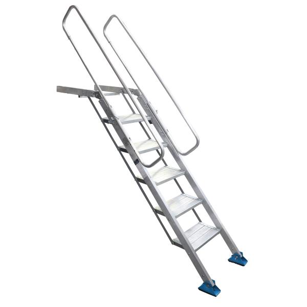 ●荷台高さに合わせて踏みざんを水平に可動させる事ができ、安全に乗降できます。●踏みざんが幅広設計で乗りやすくなっています。●軽トラ、低床車、高床車、アオリを上げた状態でも使用可能な設計！●サイズ：巾450×奥行50×高さ2056mm●手すり...