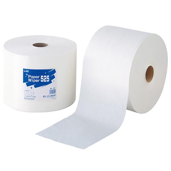 ●1ロール525m●350mm単位でミシン目のついたカットタイプ。●サイズ：巾250mm×長さ525m×厚み0.2(2層)mm●切目サイズ：約350mm単位●材質：天然パルプ100%●セット自重：10.66kg