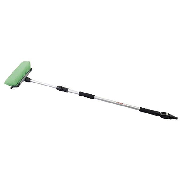 ●アルミポールで軽量●ゴム水切り付●ブラシがやわらかい!●サイズ：ブラシ/巾255×奥行120×高さ80mm　　　　　ポール/φ19、φ23、最短時1,130〜最長時1,760mm●材質：本体/アルミ・樹脂　　　　ブラシ/ポリブチレンテレフ...