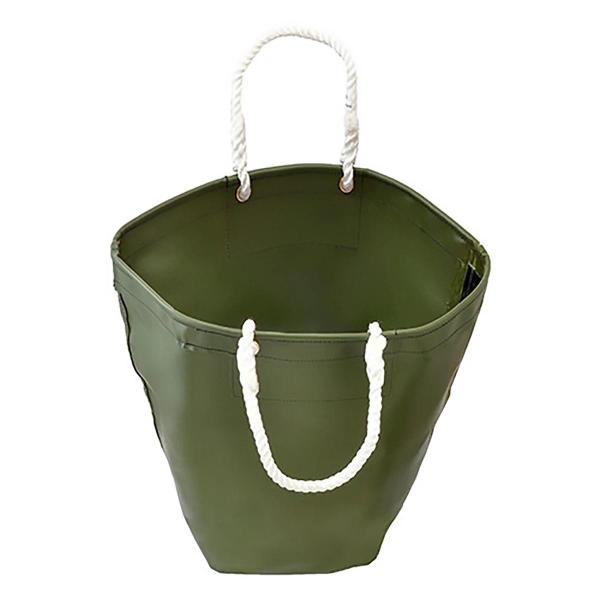 ●ミキサー車の必需品●布製洗車バケツ●底面ベルト付で水を捨てやすい。●サイズ：φ395×240×240×440mm●材質：合繊●厚み：0.6mm●自重：0.9kg