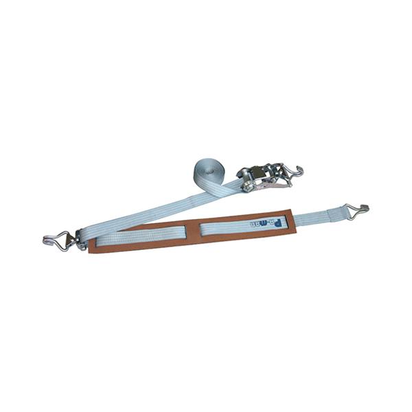 ●安心の頼れる品質！高い安定性と耐久性で固定をサポートします。●丈夫で強力に締め付け、車輛を固定します。●急ブレーキによる車輌の動きを軽減します。●対角線上で1台に2本使うとより強固に押さえます。●巻取ベルトの長さ：5m・巾50mm●ベルト...