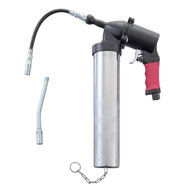 ●カートリッジグリースを簡単にセットできます。●グリースを直接入れて使うこともできます。●フレキシブルホース、スチール、2種類のノズル付。●最小使用空気圧：410kPa(4.2kg/cm2)●最大使用空気圧：588kPa(6.1kg/cm2...