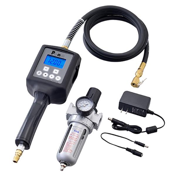 ●設定した値まで、タイヤに空気を自動で注入/排出します！！●バイク、乗用車、トラックなどのあらゆる車輌に使用可能！！●見やすい大画面バックライト付き液晶採用！！●本体はABS樹脂で軽量化！！●1900mmのエアホースを付属し、作業効率アップ...