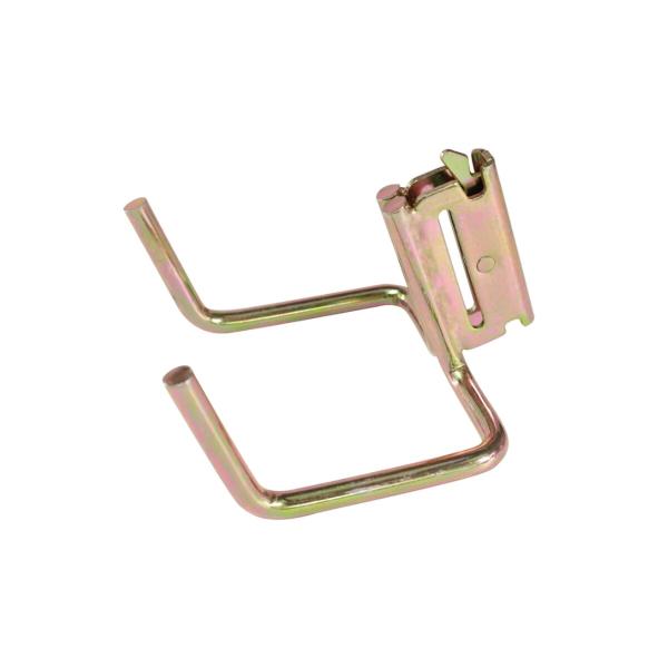 ●ベルト荷締機のぶら下げ収納にも便利！●スペースの有効活用にお役立てください。●仕様：2フック付●材質：スチール(メッキ)●自重：0.33kg