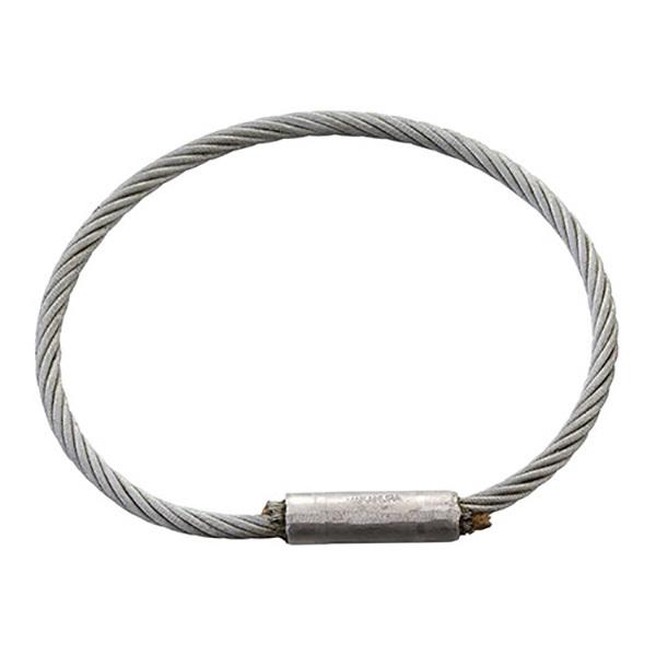 ●トレーラーやトラック床フックの根付け用のワイヤーです。●ワイヤーの取りまわしがスムーズになり作業性がUP！●サイズ：250mm　　　　　ワイヤー径/φ12mm　　　　　円周/0.8m●使用荷重：1.2ton●破断荷重：7.2ton●自重：...