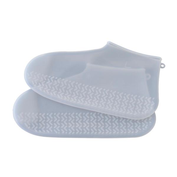 ●突然の雨や雪、ドロの汚れから大切な靴を守ります。●伸縮性に優れたシリコンゴム製で着脱が簡単！●スニーカーや安全靴、革靴にもジャストフィット！●携帯しやすいコンパクト設計。●洗車等の水仕事に最適！●材質：シリコンゴム●色：ホワイト●サイズ：...