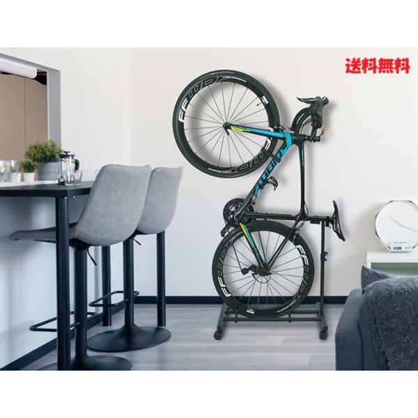 【発売日：2026年04月24日】キャスター付きで移動が簡単、軽量約2kgの自転車スタンドです。低炭素鋼管を採用した頑丈な設計で、最大約50kgまでの自転車をしっかり支えます。ブラック粉体塗装により、サビや傷に強く長持ち。屋外でも安心して使...