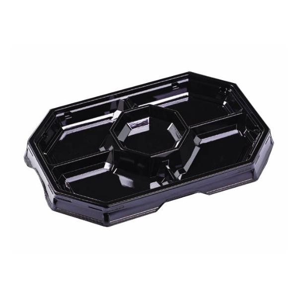 オードブル32-22 本体 黒◇オードブル32-22 本体 黒 の蓋です。●レンジ不可●素材：HIPS●耐熱温度９０℃●サイズ：３１７×２１９×３７mm●入数：１０枚