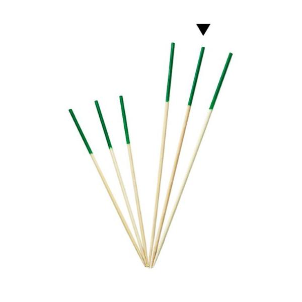 勘定串 緑（1色）　12cm◇持ち手にアクセントの色を施したシンプルで洒落た飾り串です。◇竹串はシンプルなスタンダードモデルの丸串から料理に合わせた様々な形状の串があります。◇創作に最適ななカタチで、機能性に優れた実用的な竹串です。◇竹10...