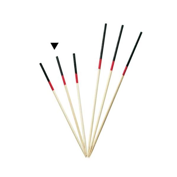 勘定串 黒/赤（2色）　9cm◇持ち手にアクセントの色を施したシンプルで洒落た飾り串です。◇竹串はシンプルなスタンダードモデルの丸串から料理に合わせた様々な形状の串があります。◇創作に最適ななカタチで、機能性に優れた実用的な竹串です。◇竹1...