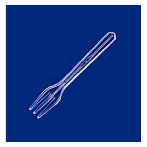 フォーク 110mm 透明 （単袋入） ◇プラスチック製の使い捨てフォーク。●素材：PS（ポリスチレン） 　　　　　●サイズ：110mm ●入数：500本