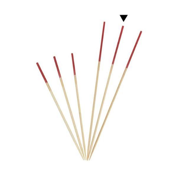 勘定串 赤/金（2色）　12cm◇持ち手にアクセントの色を施したシンプルで洒落た飾り串です。◇竹串はシンプルなスタンダードモデルの丸串から料理に合わせた様々な形状の串があります。◇創作に最適ななカタチで、機能性に優れた実用的な竹串です。◇竹...