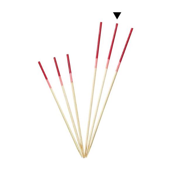 勘定串 赤/ピンク（2色）　12cm◇持ち手にアクセントの色を施したシンプルで洒落た飾り串です。◇竹串はシンプルなスタンダードモデルの丸串から料理に合わせた様々な形状の串があります。◇創作に最適ななカタチで、機能性に優れた実用的な竹串です。...