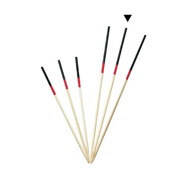 勘定串 黒/赤（2色）　12cm◇持ち手にアクセントの色を施したシンプルで洒落た飾り串です。◇竹串はシンプルなスタンダードモデルの丸串から料理に合わせた様々な形状の串があります。◇創作に最適ななカタチで、機能性に優れた実用的な竹串です。◇竹...
