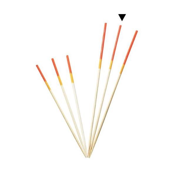 勘定串 オレンジ/黄（2色）　12cm◇持ち手にアクセントの色を施したシンプルで洒落た飾り串です。◇竹串はシンプルなスタンダードモデルの丸串から料理に合わせた様々な形状の串があります。◇創作に最適ななカタチで、機能性に優れた実用的な竹串です...
