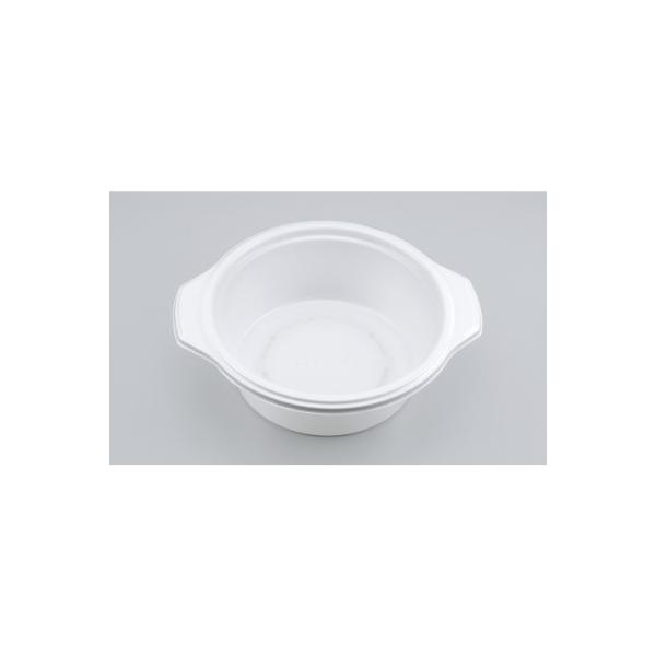 BF-385 ホワイト 本体 ◇煮込みや惣菜の容器です。◇スープメニューに最適な鍋型の容器です。◇汁物がこぼれにくい内嵌合タイプの容器です。●本体：レンジ対応●素材：BF●耐熱温度：１０５℃　　　　　●サイズ：１７８×１５２×５３mm ●入...