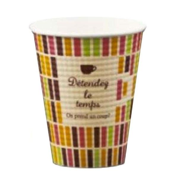断熱性　エンボス紙コップ◇エンボス加工を施した滑りにくく断熱性に優れた紙コップです。●サイズ：口径７９.０×高さ９３.４×底径４９.７mm●満杯容量２６０ml●入数：50個　　　　