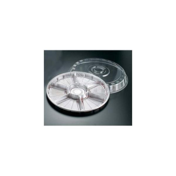 サークルトレー◇定番のオードブル容器です。●レンジ不可●素材：HIPS●耐熱温度：８０℃●耐油性：OK●サイズ：φ４６０×４０mm●入数：２０枚