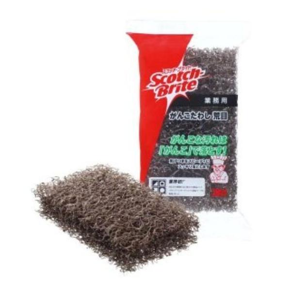 スコッチ・ブライト　がんこたわし 荒目 （スポンジ タワシ）◇目づまりしにくく、耐久性に優れています。◇今まで落ちなかった金属鍋・フライパンのガンコな汚れをすばやく取り除きます。◇ハサップインターナショナル認証マーク取得品です。◇ナイロン不...
