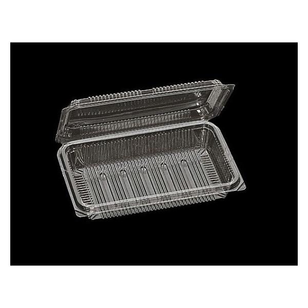 FKパック P−100◇一体式のワンタッチ嵌合容器です。●本体：レンジ不可●素材：OPS●耐熱温度：80℃　　　　　　●サイズ：194×125×31（9）mm●入数：50枚