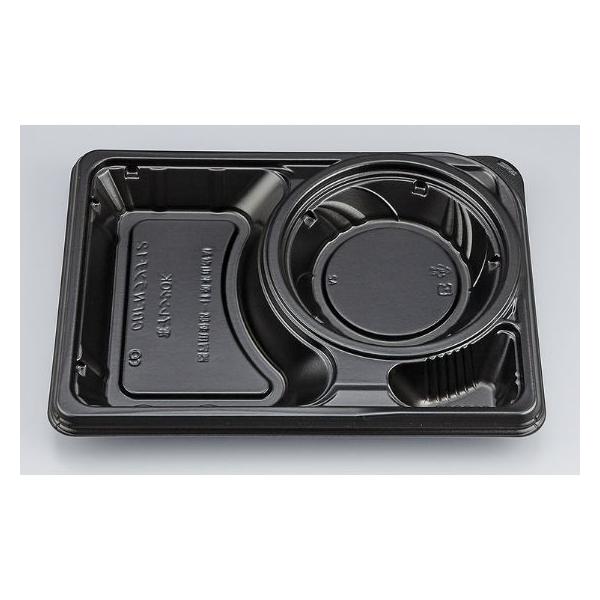 CBFNランチ12 （黒本体＋嵌合蓋）◇『強嵌合』×『バイオマスプラスチック』の弁当容器。◇テイクアウト・デリバリーに必要な機能を集約。◇主菜ポケットは汁漏れしにくい内嵌合仕様。◇持ち帰り字・宅配時のズレを大幅に経験する積み重ね。●本体：レ...