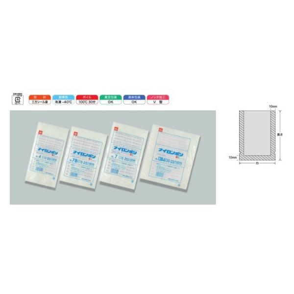 ナイロンポリ 新Lタイプ No.17B2 （24-28）◇サイズが豊富で幅広い用途に対応できます。◇-40℃の冷凍食品包装から、100℃30分の高温ボイル殺菌まで幅広く対応できます。◇開封性を良くするため、V型ノッチ加工されています。用途○...