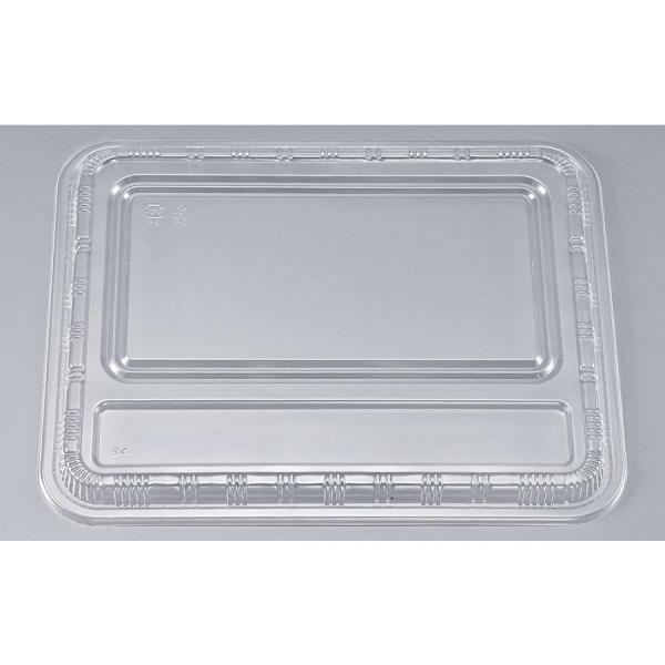 BS弁当84 透明蓋本体は別売りです。◇BS弁当84-5 黒 本体の蓋です。●蓋：レンジ不可●素材：OPS　●耐熱温度：85℃　　　　　　●サイズ：266×206×高11mm●入数：400枚