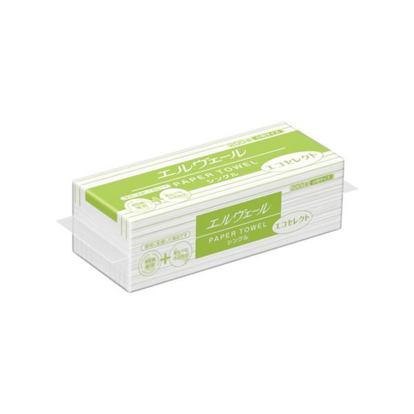 エルヴェール ペーパータオル エコセレクト 小判◇古紙を使用した環境にやさしいペーパータオルです。◇手拭きや清掃に最適です。【大王製紙株式会社】●材質：古紙●サイズ：170×210mm●入数：84個（42個入×2ケース）
