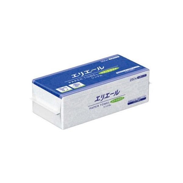 エリエール ペーパータオル スマートタイプ シングル 250枚（大判）◇食材にも安心して使用できます。◇水分の拡散性が高く、様々な用途にお使いいただけます。◇1枚で十分拭き取れる大判サイズ。【大王製紙株式会社】●材質：パルプ１００％●個装サ...