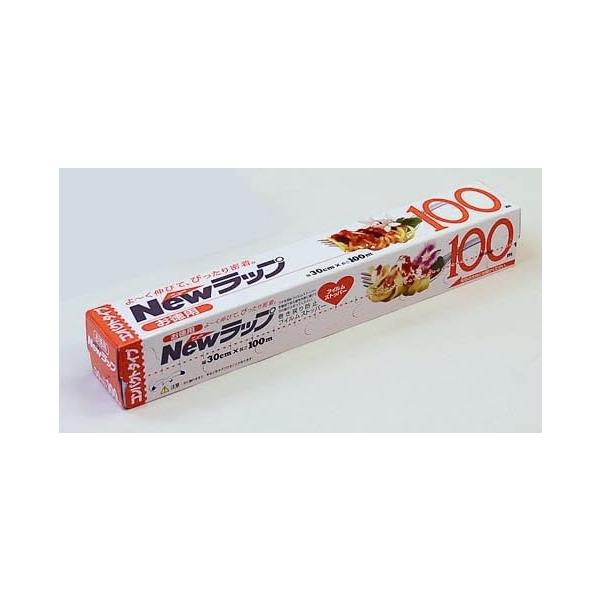 NEWラップ レギュラー 30cm×100m WB-30-100 内刃タイプ ◇冷凍保存から電子レンジまで幅広くお使いいただけ、容器にぴったりはりつきます。◇ご家庭でも使いやすい、内刃タイプのラップ。●刃の位置：内刃●材質：塩化ビニル●サイ...