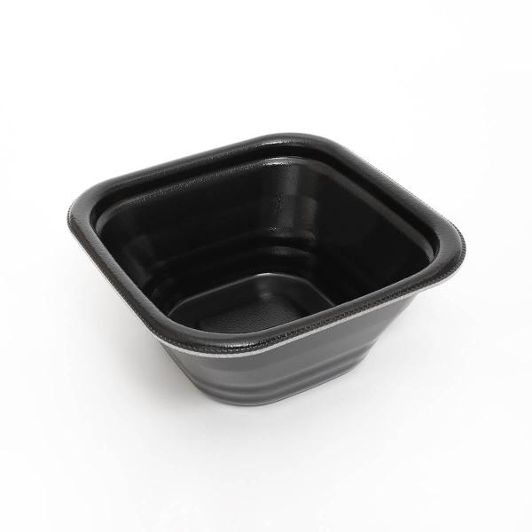 DLV角丼14-14（61）MFP黒W◇作りたての美味しさと見た目をキープ！◇輸送時の容器のずれ、中身崩れの抑制に優れた、これまでにない安定感抜群の容器です。※DLV角丼14-14中皿-1 穴無PPNT の本体です。※T-DLV角丼14-1...