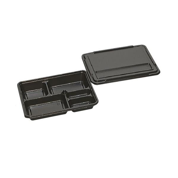 KP-130 阿波 共フタ付 ◇コチラの商品は本体と蓋セットです。◇盛り付けしやすい横長基調の仕切・仕出し容器！●本体：レンジ不可●素材：HIPS●耐熱温度８０℃　　　　　　●サイズ：２６５×２０５×４０mm ●入数：５０枚セット