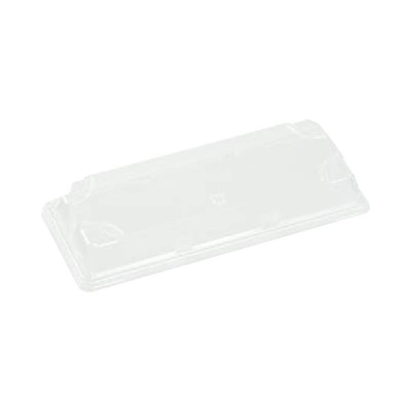 T-もり-M１嵌合蓋Z（G）APET ◇もり -M100 本体 の蓋です。◇（G）は強度の高い蓋です。●蓋：レンジ不可●素材：エコAPET●耐熱温度60℃　　　　　　●サイズ：222×93×32（23）mm　外寸：（内）は蓋の高さ●入数：50枚