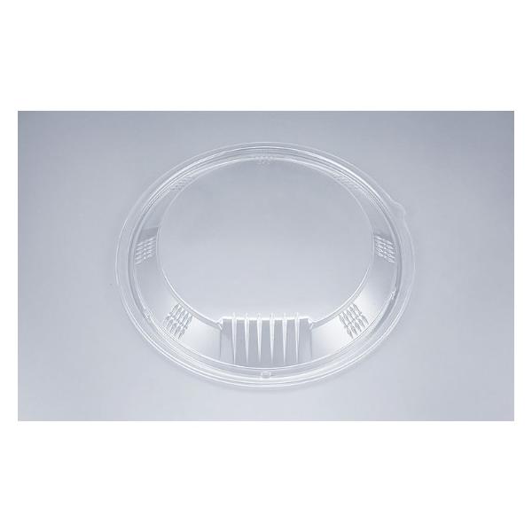 BFコモプレ内24S 嵌合蓋◇余分な蒸気を逃がす構造になっている容器です。※BFコモプレ内24S 黒 本体 の蓋です。●蓋：レンジ不可●素材：OPS●耐熱温度：85℃　　　　　●サイズ：φ248×22mm ●入数：50枚