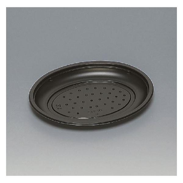 TR-170H 黒 本体 ◇TRシリーズ・多彩な形状でいろいろなメニューに対応！◇形状は楕円形で、パスタや洋食の容器に！●本体：レンジ対応●素材：PPF●耐熱温度：１３０℃　　　　　●サイズ：２４０×１８０×２５mm ●入数：５０枚