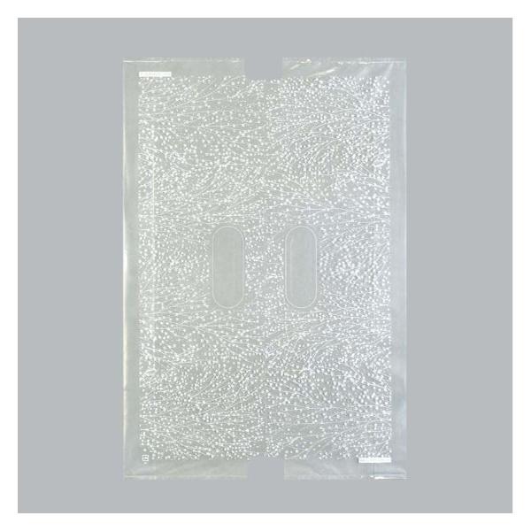 SKバッグ かすみ草◇フラットの状態で持ち運びができます。◇風呂敷と違い、結ぶ必要が無いため、作業効率がUPします。◇結び目が無いため、包装後の積み重ねが可能です。●サイズ：巾・長さ・折込（mm）/350・530・40●材質：HDPE●形状...