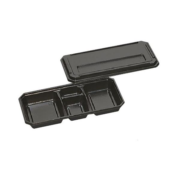 KP-115 阿波 共フタ付 ◇四季折々の料理を豪華に演出！！◇盛り付けに最適な仕切です。●本体：レンジ不可●素材：HIPS●耐熱温度８０℃　　　　　　●サイズ：３００×１４８×３６mm ●入数：４００枚（５０×８）