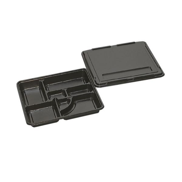 KP-160 阿波 共フタ付 ◇四季折々の料理を豪華に演出！！◇盛り付けに最適な仕切です。●本体：レンジ不可●素材：HIPS●耐熱温度８０℃　　　　　　●サイズ：３１５×２８５×４０mm ●入数：２００枚（２０×１０）