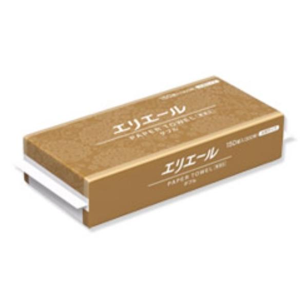 エリエール ペーパータオル 無漂白 ダブル  150組 300枚（大判） ◇食材にも安心して使用できます。◇厚手タイプでふんわりやわらかな使い心地。◇１枚で十分拭き取れる大判サイズ。◇無料白パルプ使用。【大王製紙株式会社】●材質：パルプ１０...