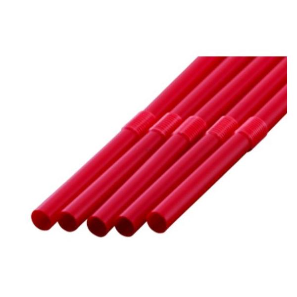 DAIYA STRAW フレックスストロー 赤◇ジュース用（ショートタイプ）の曲がる短いストロー（包装なし）です。●サイズ：φ6mm×17cm●入数：10000本（500本×20箱）