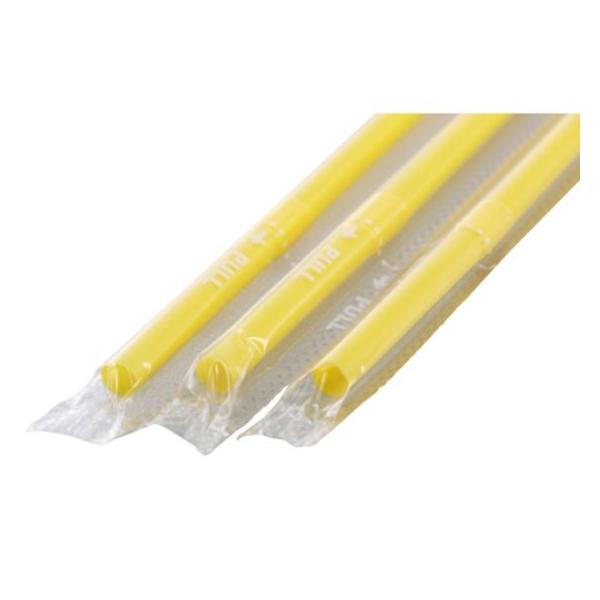 DAIYA STRAW フレックスストロー 黄◇ジュース用の曲がるストロー（袋入り）です。●サイズ：φ6mm×21cm●入数：10000本（500本×20箱）