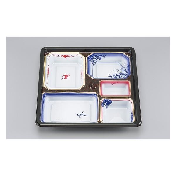 NU-232 美濃 本体◇料理を活かす美しい柄でおもてなしの席を演出します。◇磁器調の柄がまるで小皿が入っているかのように演出します。◇蓋と合わせて高級感のあるお弁当として使用できます。●本体：レンジ不可●本体素材：HIPS●耐熱温度８５℃...