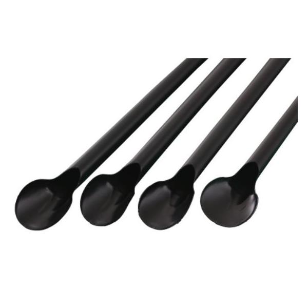スプーンストロー 黒◇かき氷用（スプーンタイプ）のストレートストロー（袋なし）です。 ◇ストローの先が丸くスプーン状になっています。◇かき氷やクリームソーダなどに！●サイズ：φ6mm×21cm●入数：10000本（500本×20箱）