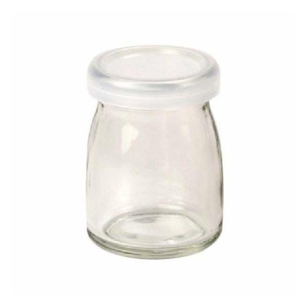 ボトル ヨーグルト90 （無地） フタ付き◇プリン・ヨーグルト・ゼリー等のデザートの容器に！◇硝子ですので、保存容器としてもお使いできます。●サイズ：口径52×底径57×高さ75mm●材質：ガラス●容量：90cc●重量：150ｇ●入数：21...