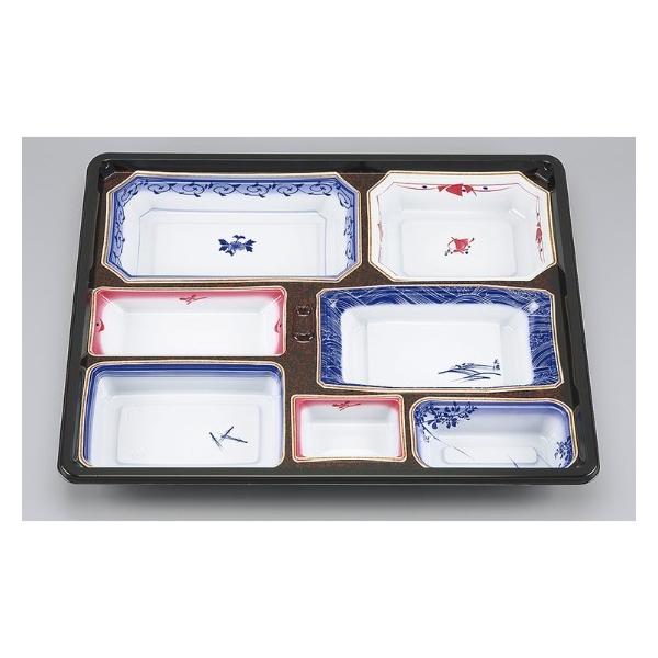 NU-238 美濃 本体◇料理を活かす美しい柄でおもてなしの席を演出します。◇磁器調の柄がまるで小皿が入っているかのように演出します。◇蓋と合わせて高級感のあるお弁当として使用できます。●本体：レンジ不可●本体素材：HIPS●耐熱温度８５℃...