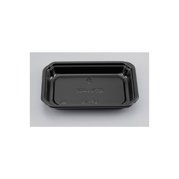 BF-13 黒 本体 ◇定番のお惣菜の容器です。◇スーパーやお弁当やさんで人気です。●本体：レンジ対応●素材：BF●耐熱温度：１０５℃　　　　　●サイズ：１７６×１１０×２５mm ●入数：５０枚