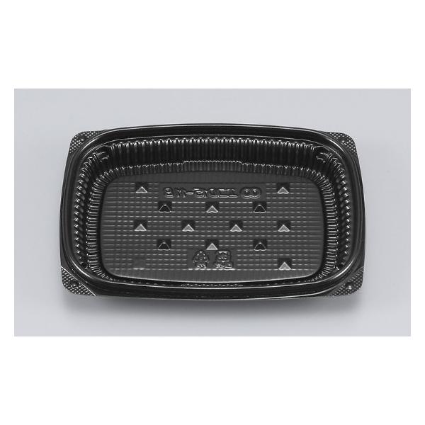 BFエコD15-11B 黒 本体 ◇定番のお惣菜の容器です。◇スーパーやお弁当やさんで人気です。◇約120cc●本体：レンジ対応●素材：BF●耐熱温度：105℃　　　　　●サイズ：150×108×20mm ●入数：50枚