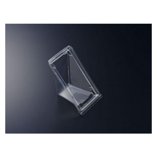 C-APG　SW-2 透明◇サンドイッチをおいしくキープ！◇フタは内嵌合で開けやすい形状です。（つまみ付き）※SW容器の寸法は閉じたサイズです。●本体：レンジ不可●素材：C-APG●耐熱温度：60℃●サイズ：113×87×117（159）m...